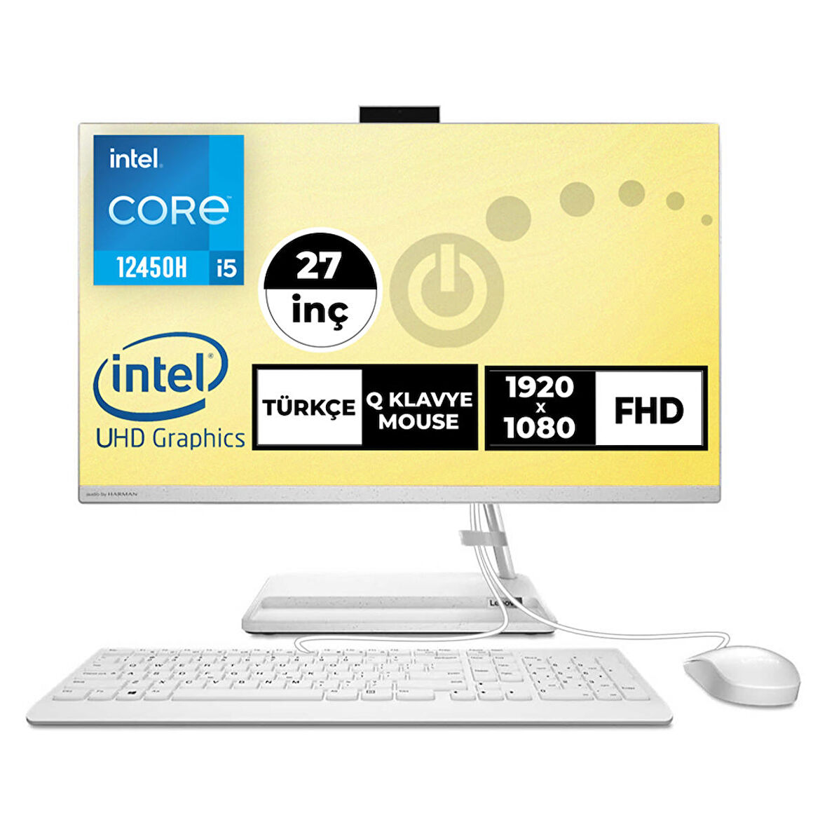 Lenovo IdeaCentre 3 27IAP7 Intel Core i5-12450H 8GB 1TB SSD Freedos 27" FHD All In One PC ...