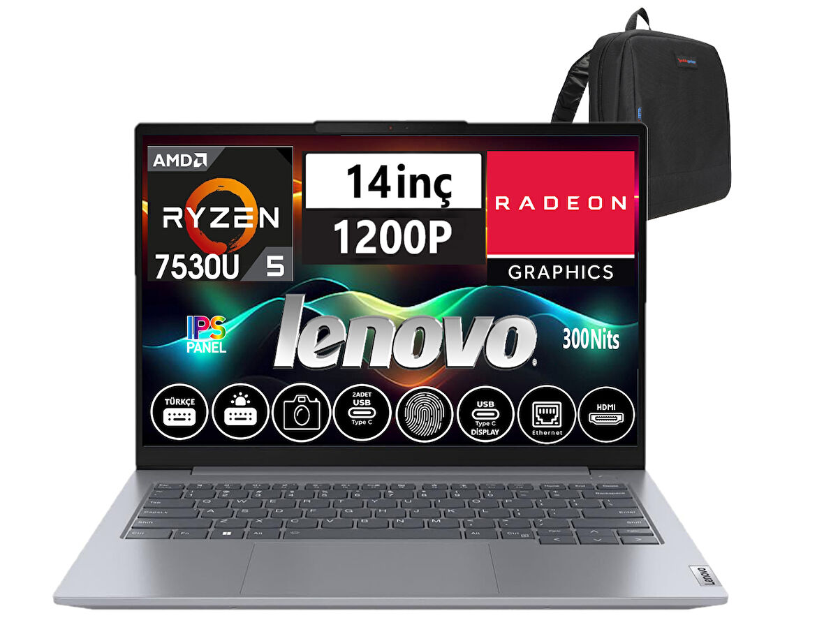 Lenovo Thinkbook 14 G6 Abp Amd Ryzen5 7530U 16GB 1tb SSD 14" Wuxga IPS WIN11H Taşınabilir ...