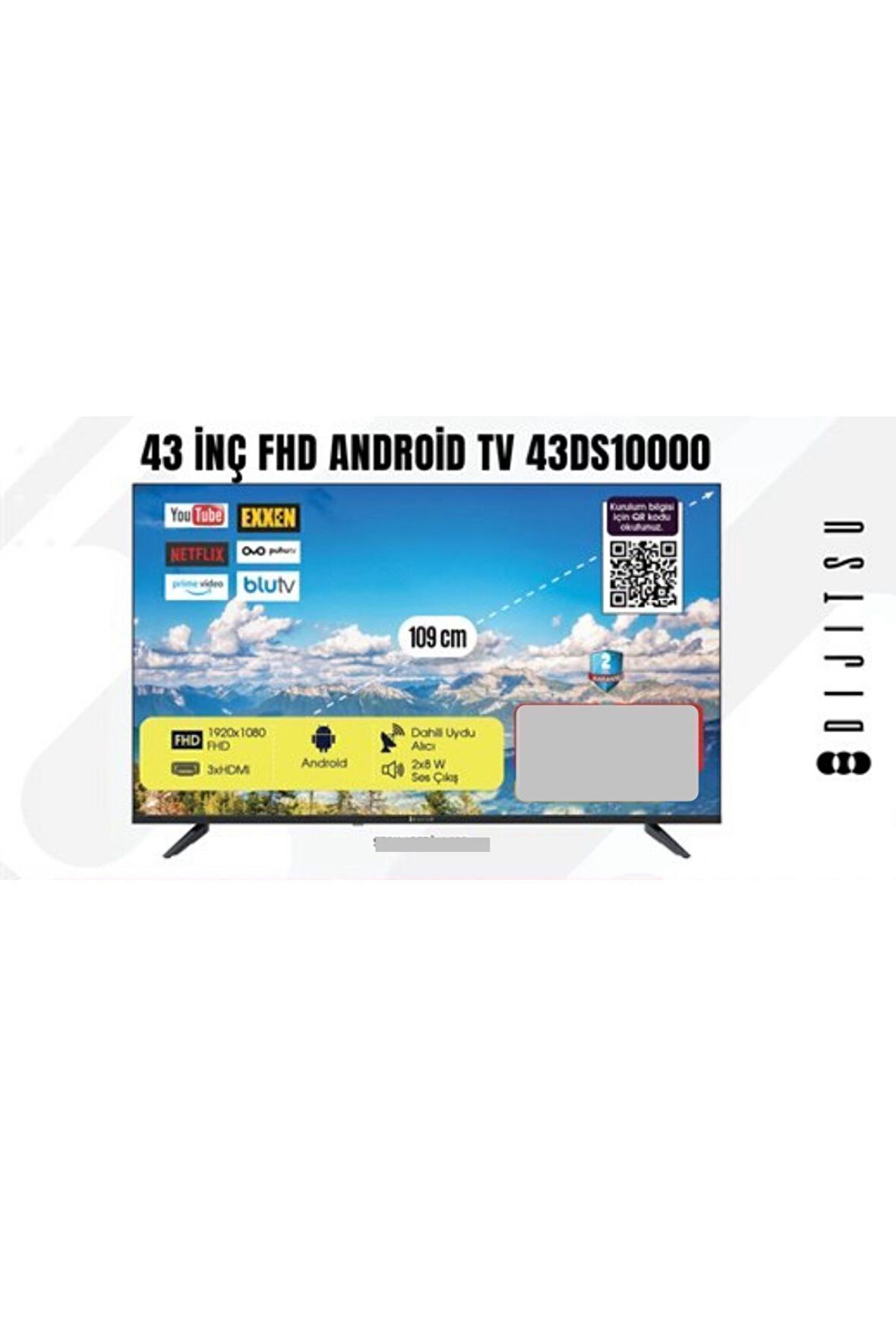 Dijitsu 43DS10000 Full HD 43" 109 Ekran Uydu Alıcılı Android Smart LED TV Fiyatları ve Modelleri ...