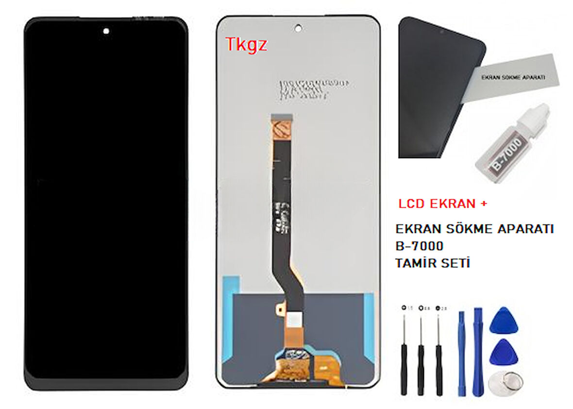 Tkgz - Tecno Spark 9 PRO Uyumlu Lcd Ekran Dokunmatik Orijinal + B-7000 + TAMİR SETİ Fiyatları ve ...
