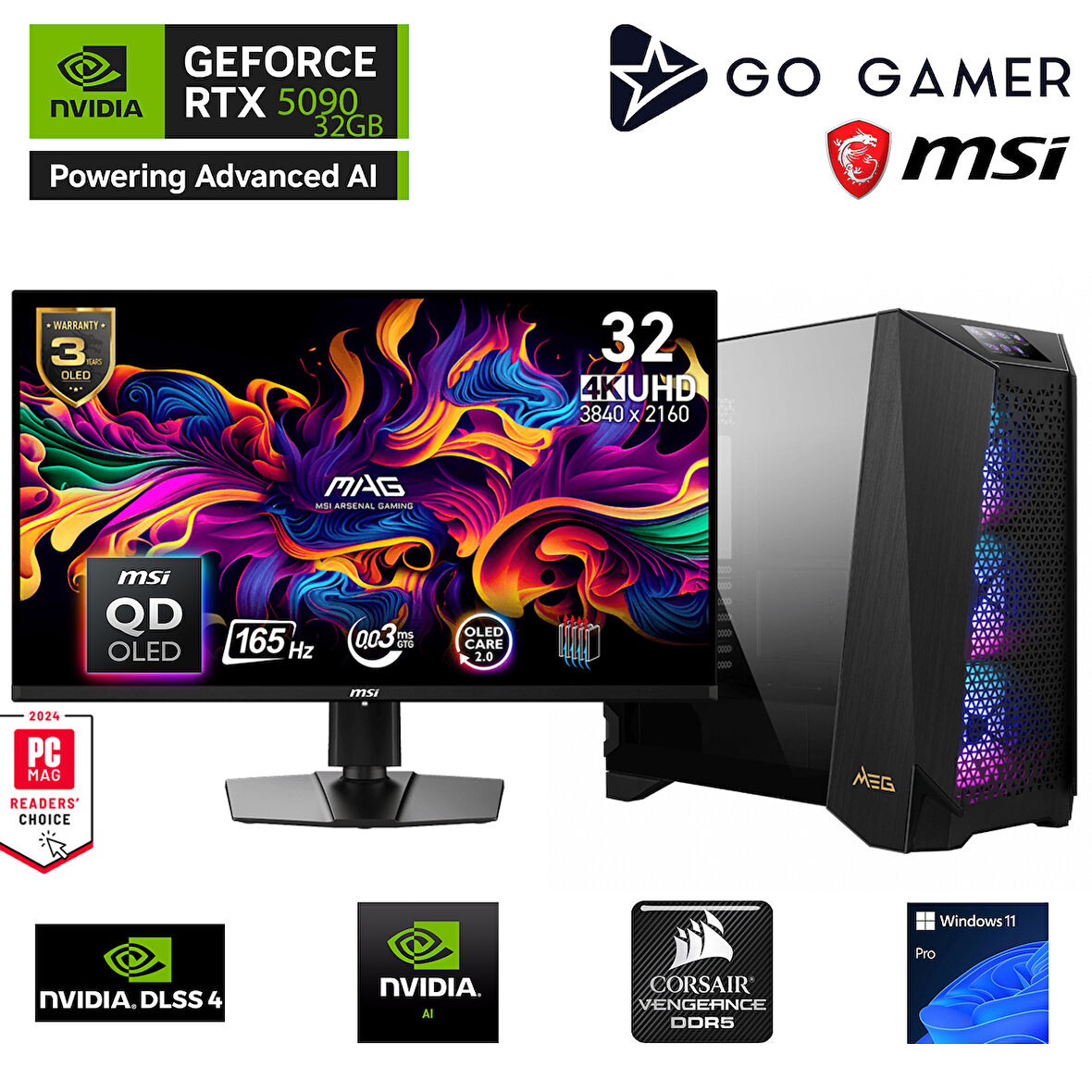 Go Gamer PS23D MSI Prospect PS23D / AMD Ryzen 9 9950X3D / X870 / 128GB DDR5 6000Mhz Ram ...